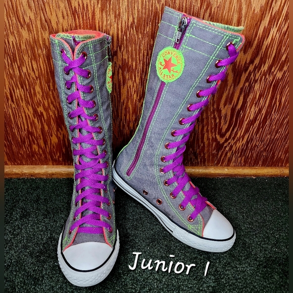 Converse | Shoes | Rare Converse All Star Calf Knee High Xhi Junior ...